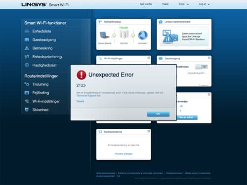Linksys Velop. Unexpected error 2123 - how to fix it! - Livets små ting